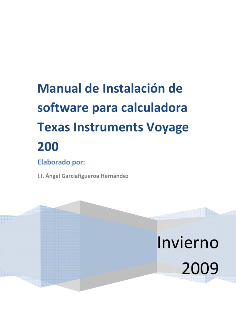 Manual de Instalación de Software para Calculadora Texas Instruments ...