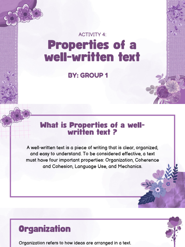 Key Properties of Well-Written Texts | PDF