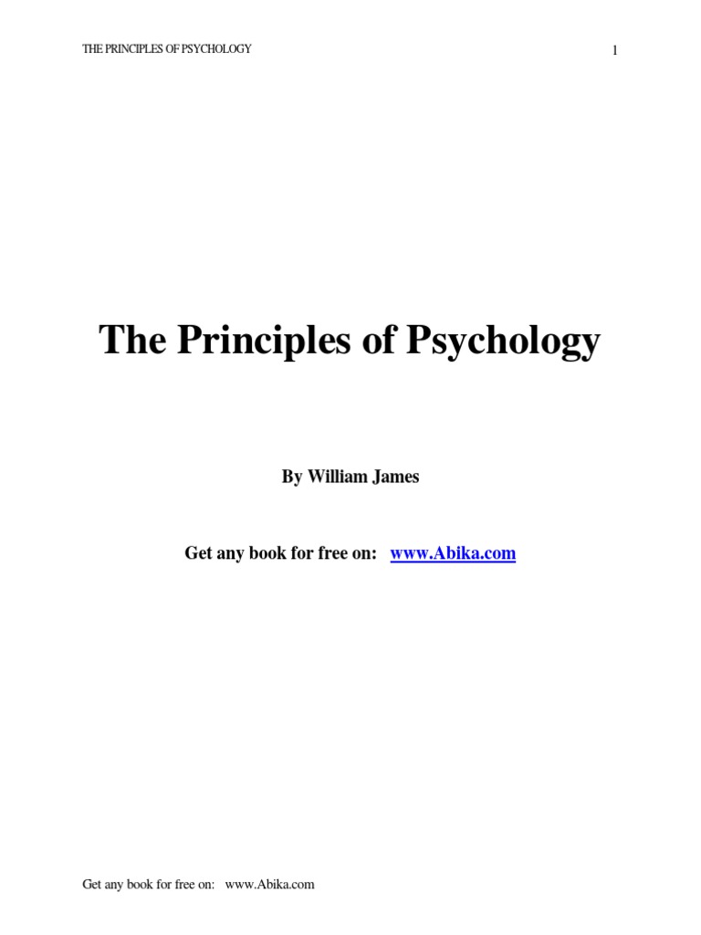 William James' Principles of Psychology | PDF | Self-Improvement