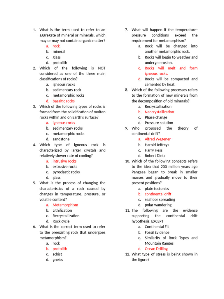 2nd Quarter Exam ELS | PDF | Plate Tectonics | Rock (Geology)