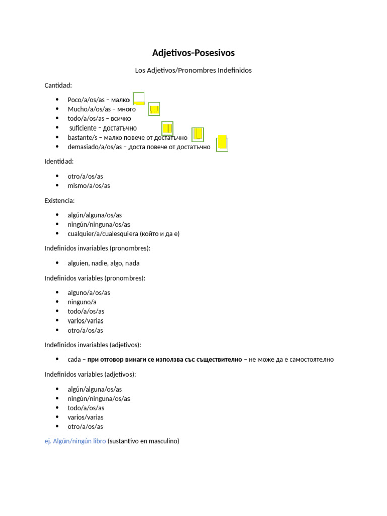 Adjetivos y Posesivos en Español | PDF | Adjetivo | Plural