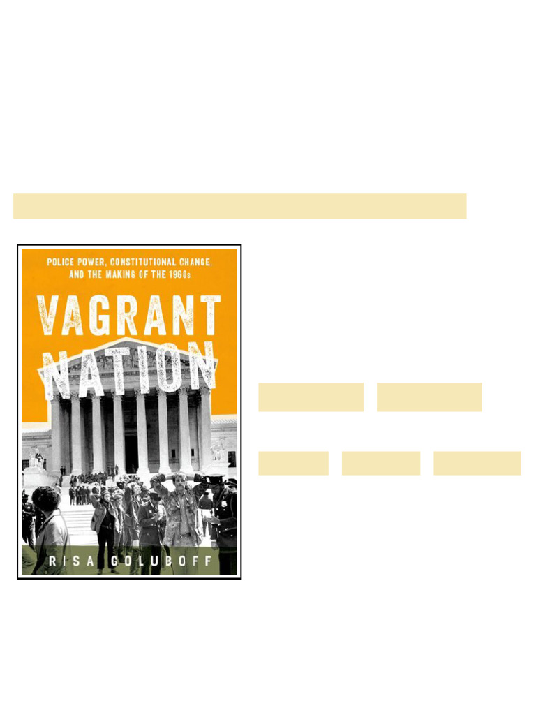 Vagrant Nation Police Power Constitutional Change And The Making Of The ...