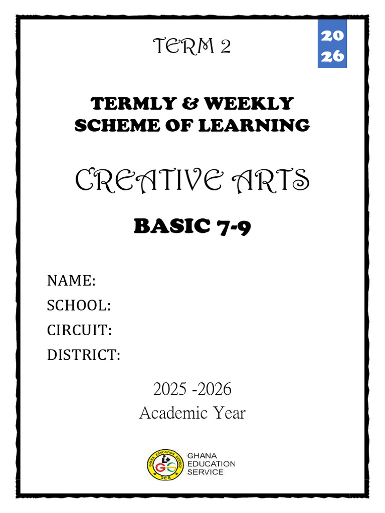 Creative Arts Learning Scheme 2025-2026 | PDF | Drawing | The Arts