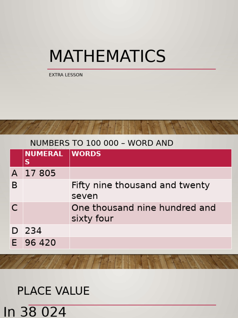 Numbers to 100,000: Word & Numeral Guide | PDF