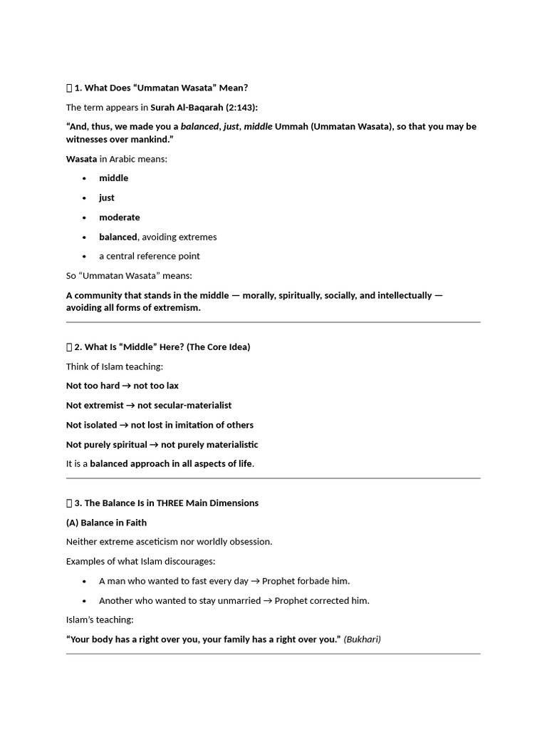 Ummatan Wasata | PDF | Ummah | Faith
