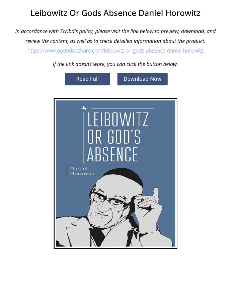 Leibowitz Or Gods Absence Daniel Horowitz | PDF | Hebrew Bible | Torah