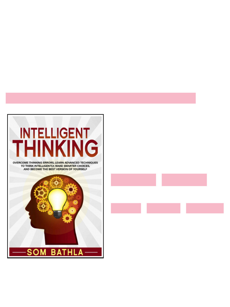 Intelligent Thinking Overcome Thinking Errors Learn Advanced t Version ...