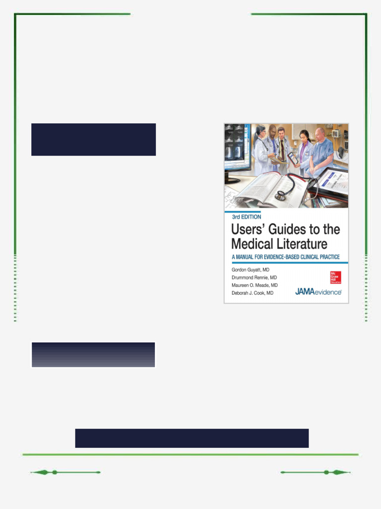Users Guides to the Medical Literature A Manual for Evidence Based ...