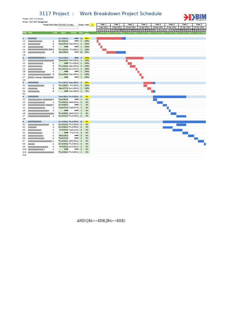 ฺ3117 Bar Chart Schedule | PDF