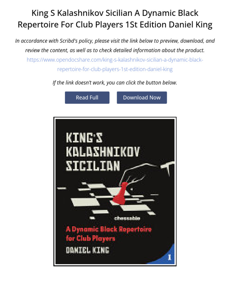 King s Kalashnikov Sicilian A Dynamic Black Repertoire for Club Players ...