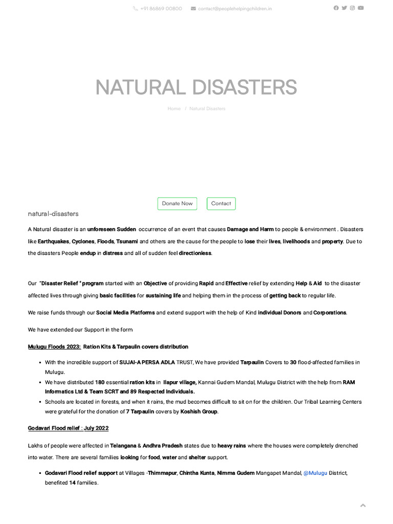 Natural Disasters - People Helping Children | PDF | Natural Disasters ...