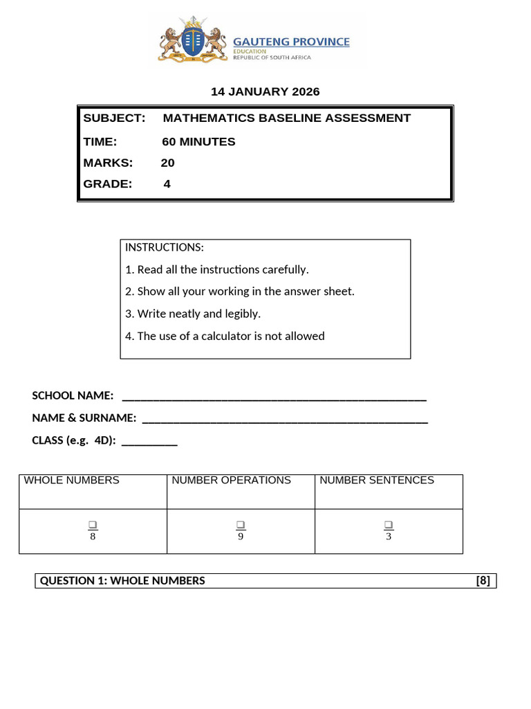 Grade 4 Mathematics Assessment Guide | PDF