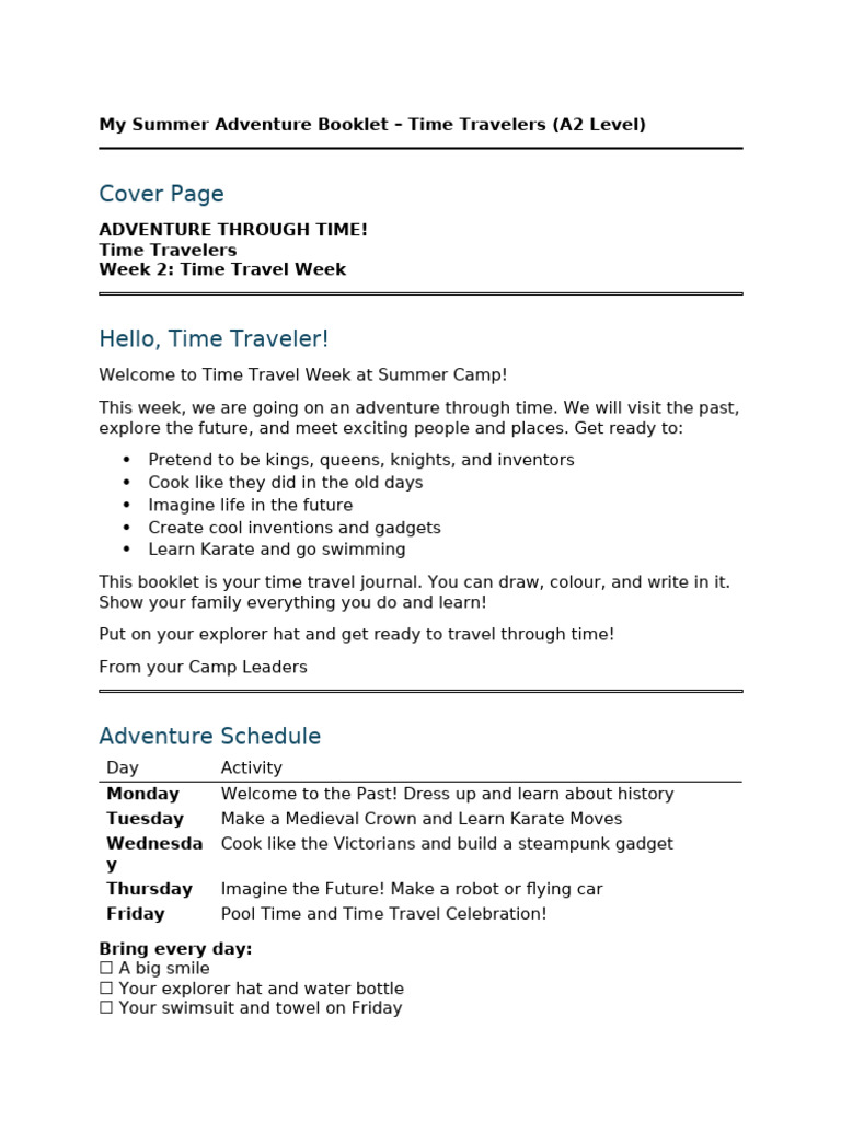 Time Travelers Booklet (a2) | PDF | Steampunk