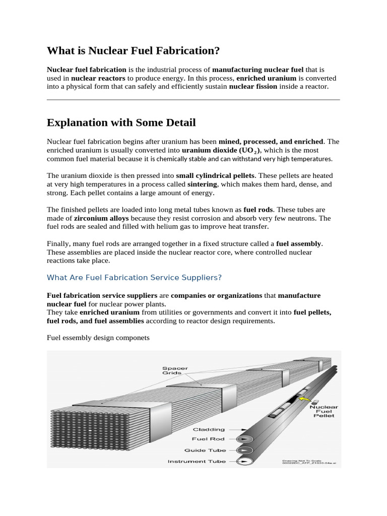 Nuclear Fuel Fabrication Process Explained | PDF | Nuclear Fuel ...