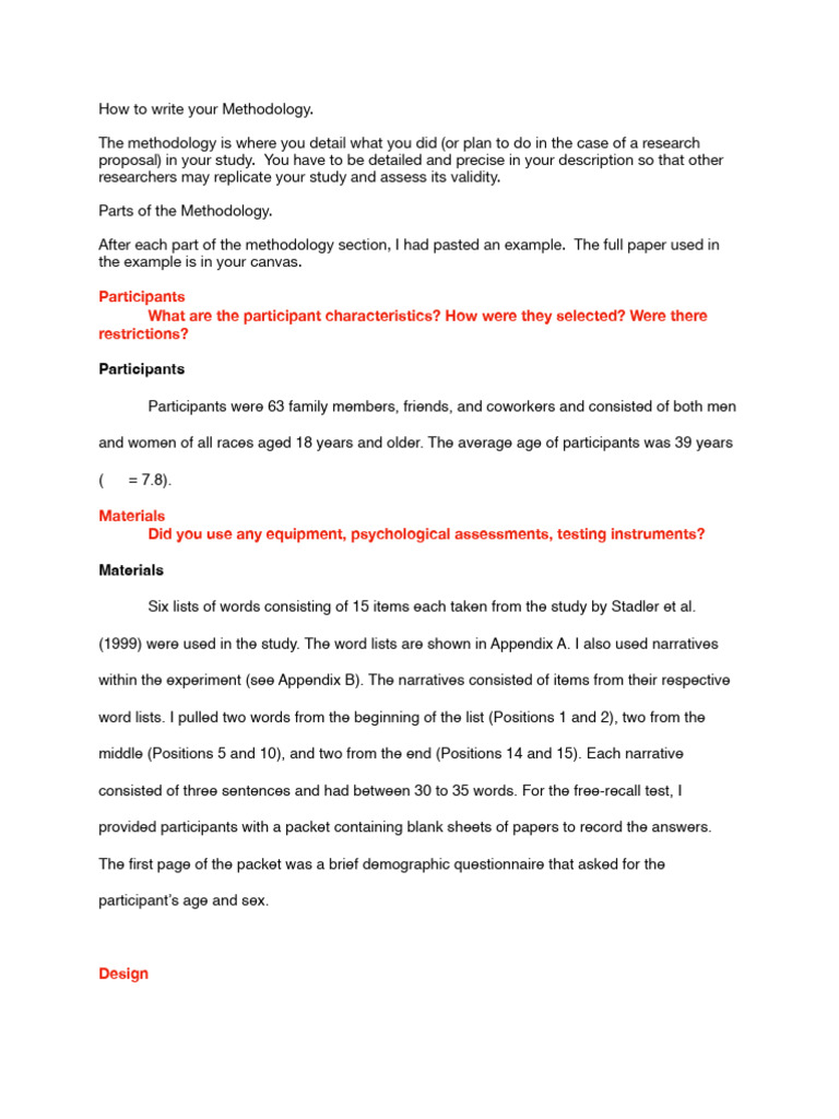 Methodology | PDF | Experiment | Psychology