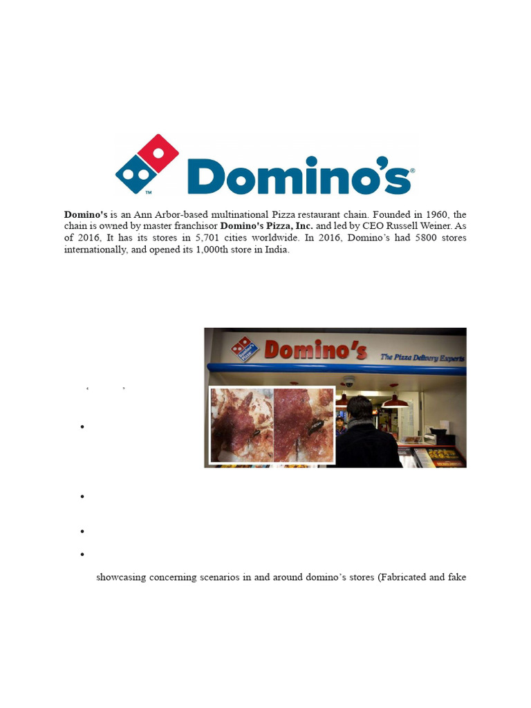 The Domino's Crisis | PDF | Food Safety