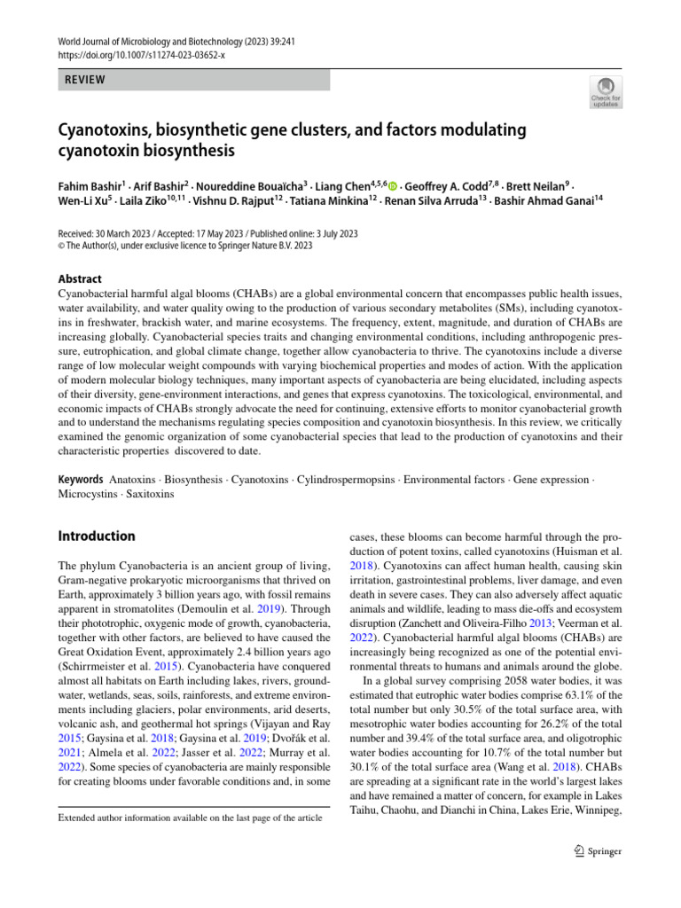 Cyanotoxins, biosynthetic gene clusters, and factors modulating ...