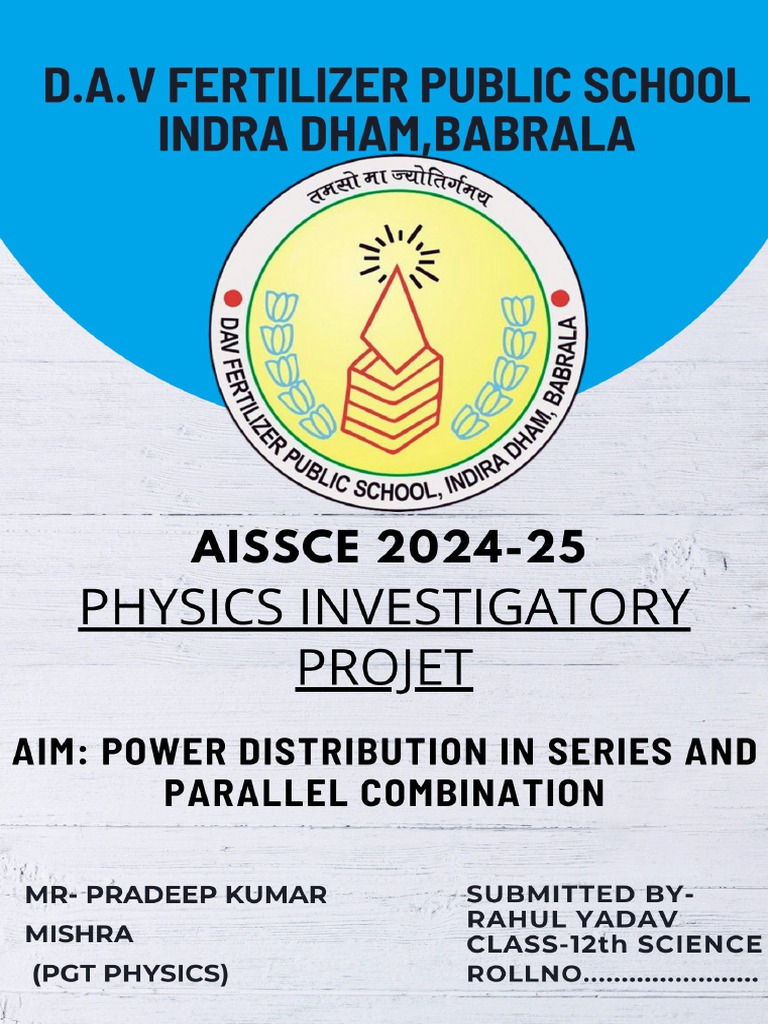 Physics Investigatory Project | PDF