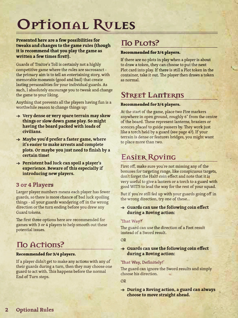 TT Optional Rules | PDF