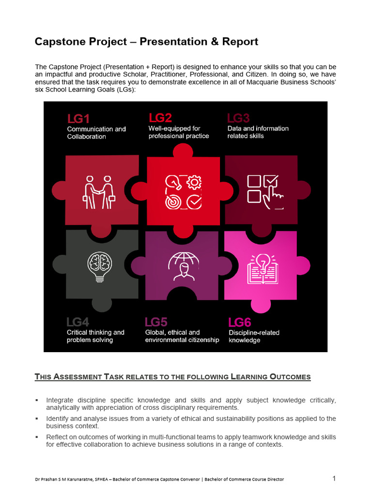 Capstone Project Guidelines for BCom Students | PDF | Artificial ...