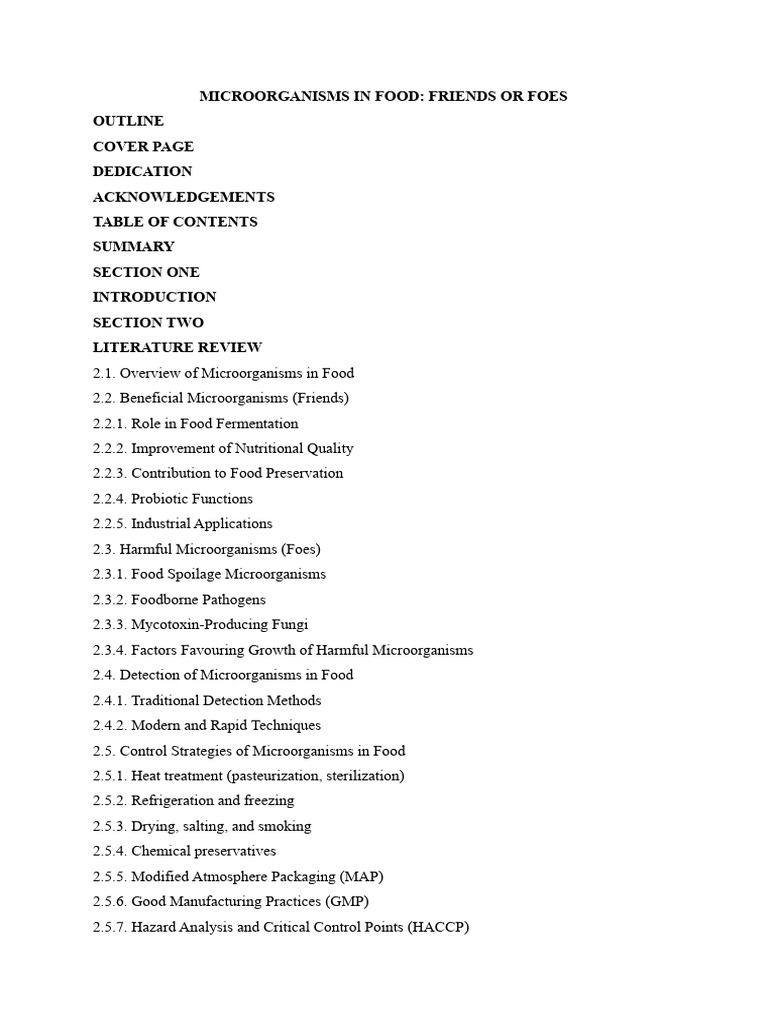 Microorganisms in Food Outline_083130 | PDF