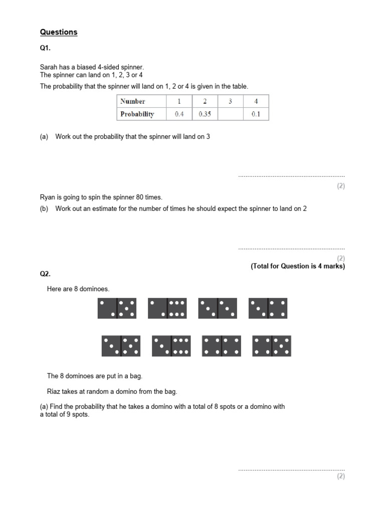 Probability PP Questions 1 | PDF | Mathematics | Probability Theory