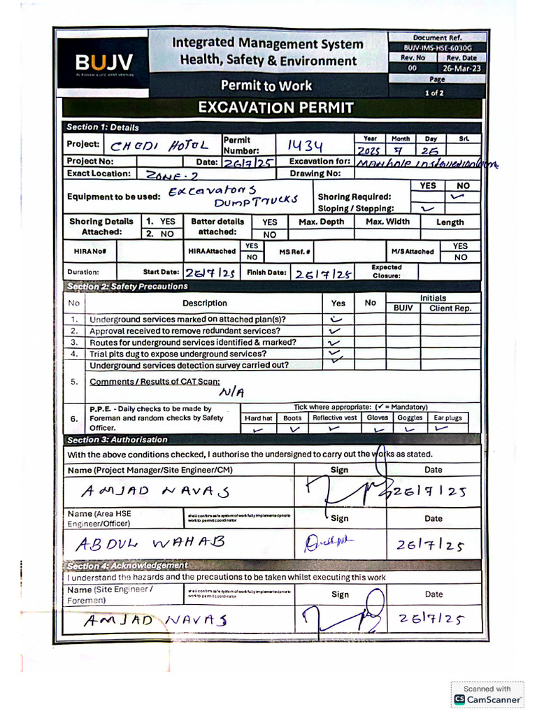 Excavation Permit | PDF