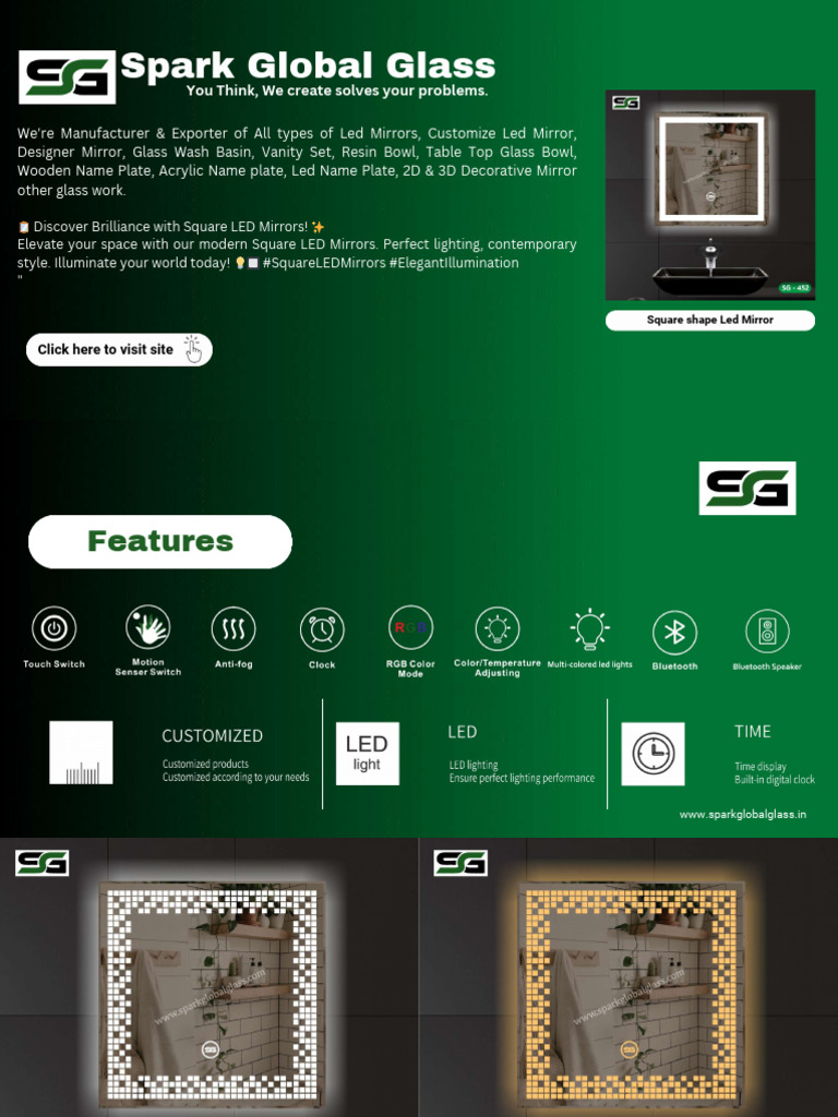 Square Shape LED Mirror_2023-24 | PDF