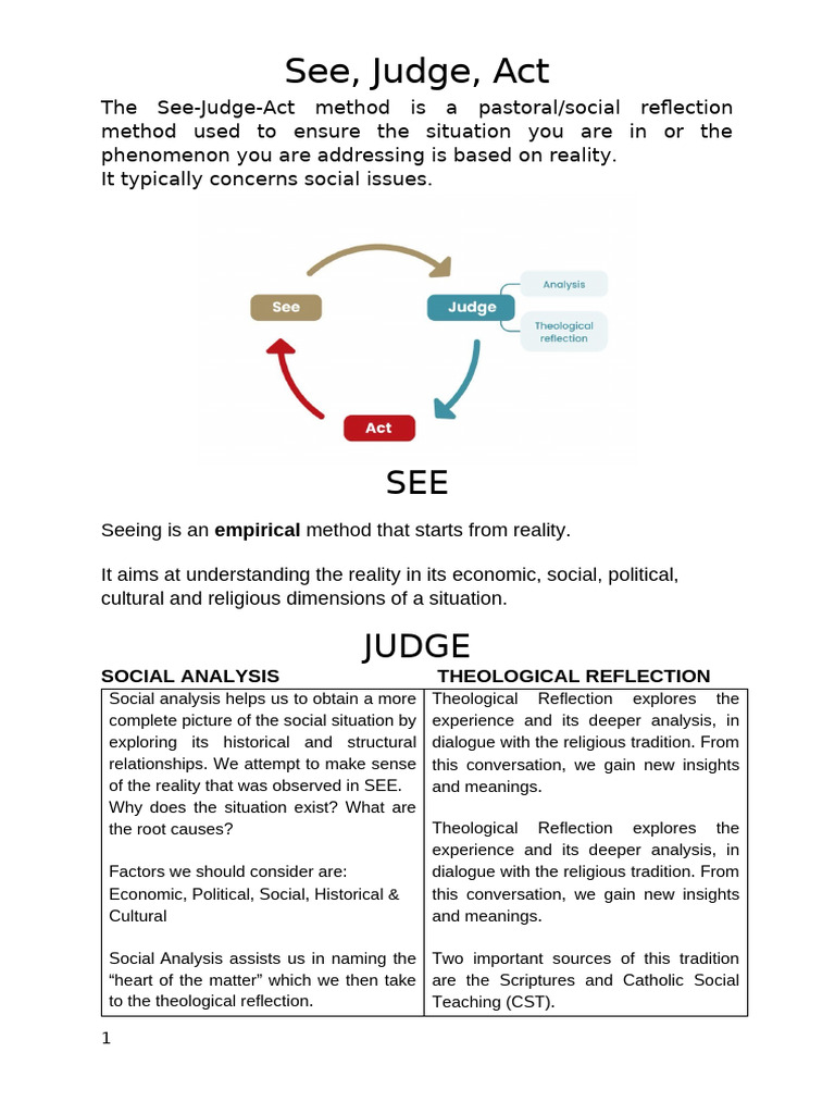See-Judge-Act Method for Social Issues | PDF | Poverty | Poverty ...