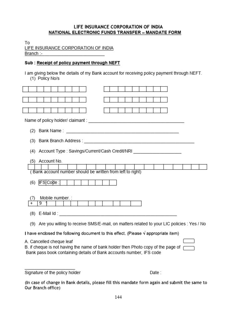 NEFT FORM | PDF | Cheque | Payments