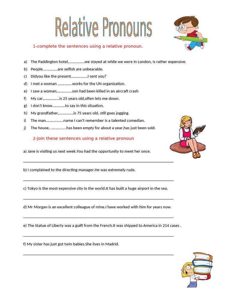 Relative Pronouns 29665 | PDF