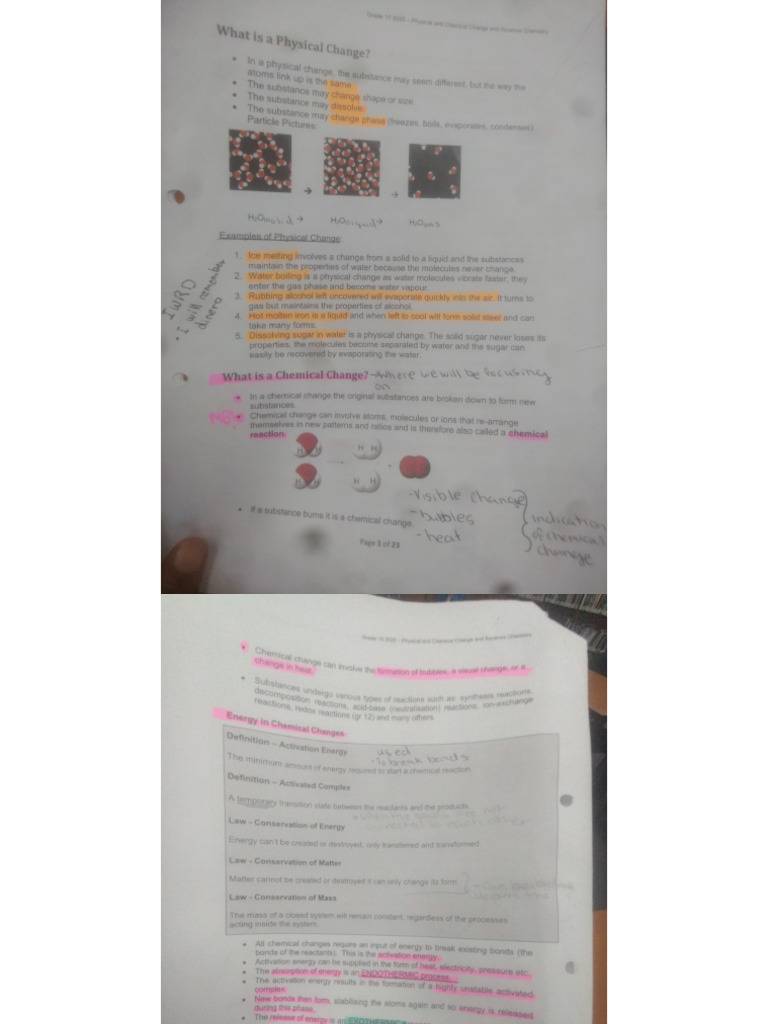 First Half of Chemical Change | PDF