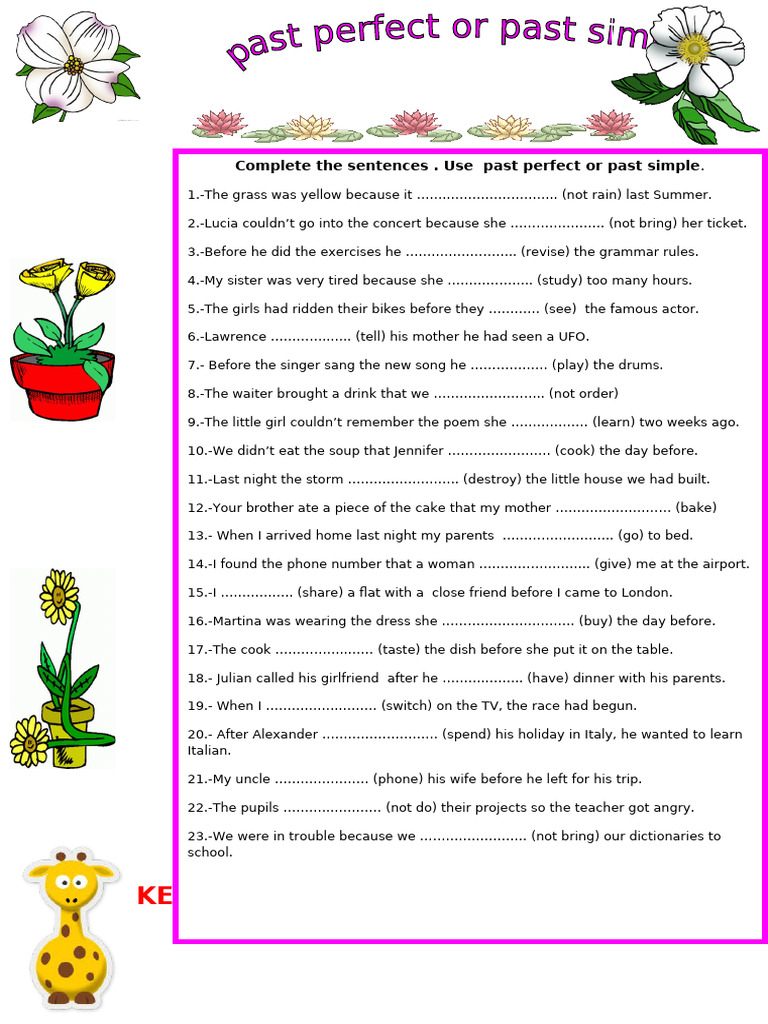 Past Perfect vs. Past Simple Exercises | PDF