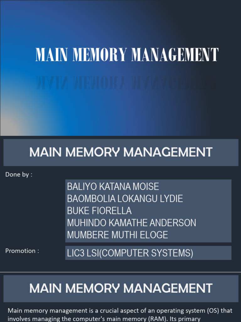 Main Memory Management in OS | PDF | Computer Data Storage | Operating ...