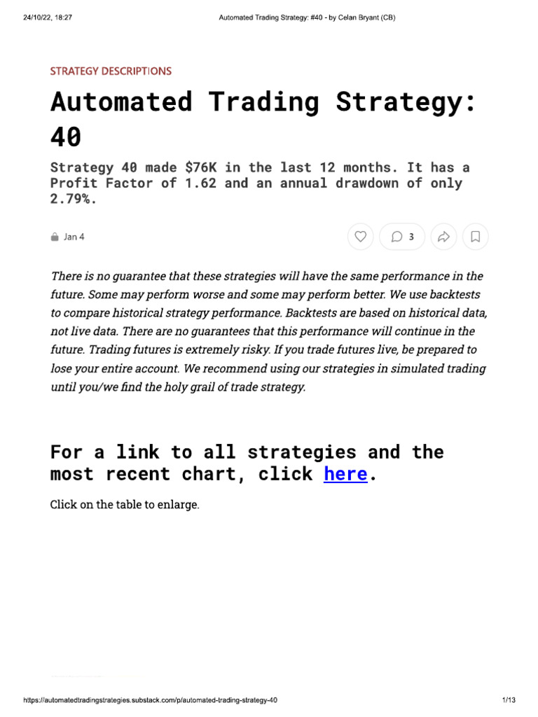 Automated Trading Strategy #40 | PDF
