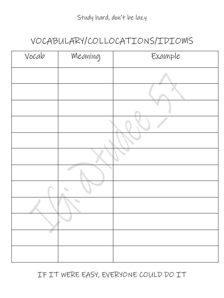 Copy of Vocabulary Note-taking (Có Examples) | PDF