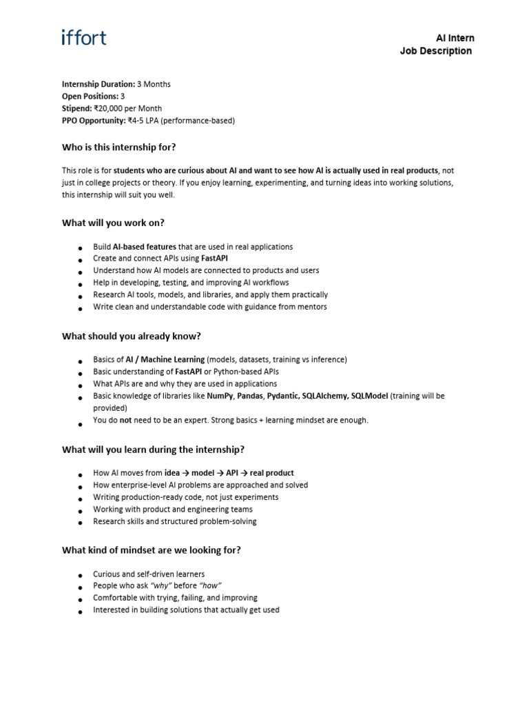 AI Intern – Job Description.pdf | PDF