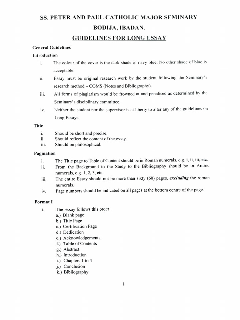 Long Essay Guidelines for Seminary Students | PDF | Epistemology ...