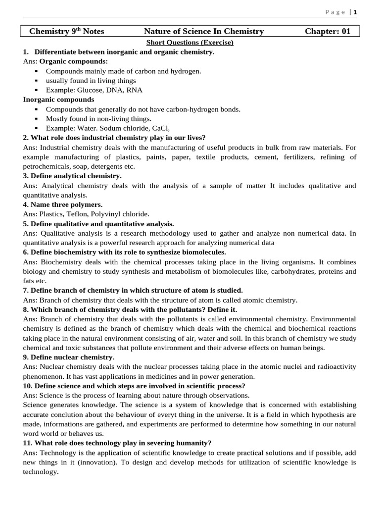 9th Chemistry notes | PDF | Proton | Radioactive Decay