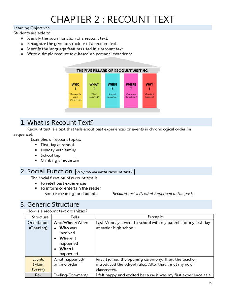 Chapter 2 Recount | PDF | Grammatical Tense | Verb