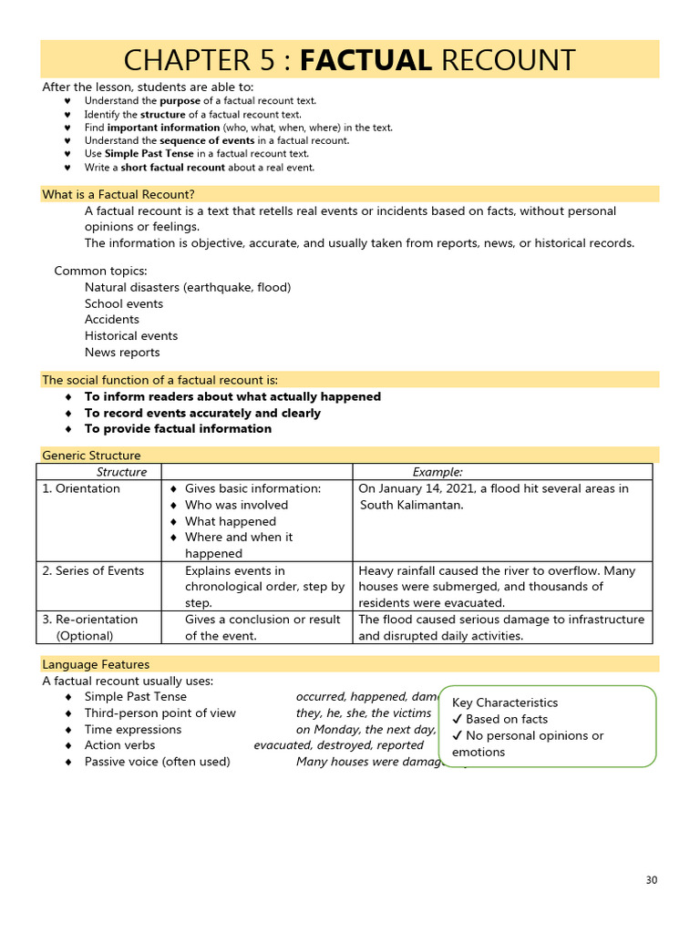 Understanding Factual Recounts in Writing | PDF | Tsunami | Natural ...