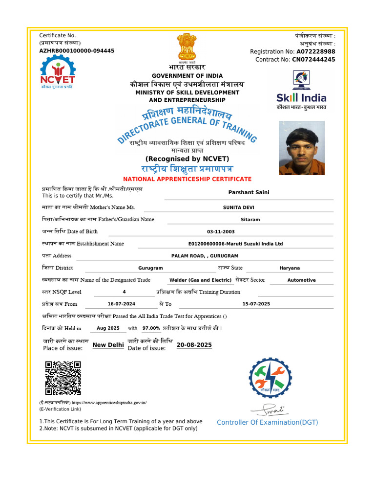 National Apprenticeship Certificate | PDF | Apprenticeship | Vocational ...