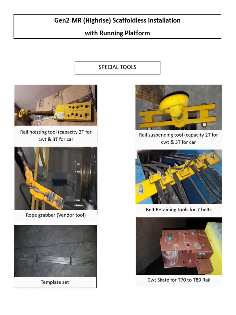 Scaffoldless Installation Guide for Gen2-MR | PDF | Elevator ...