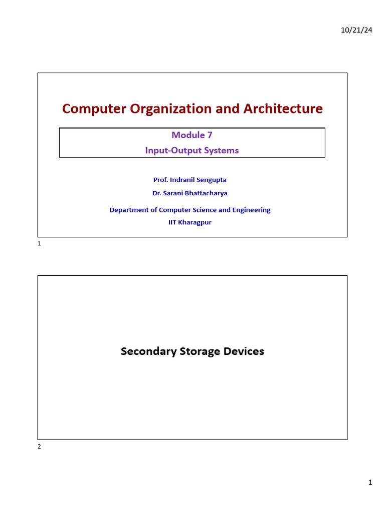 COA-Module7-InputOutput-Part1 (4) | PDF | Input/Output | Hard Disk Drive