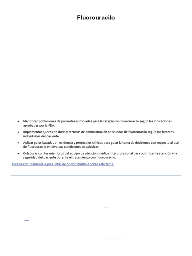 Fluorouracilo: Usos y Mecanismo de Acción | PDF | Terapia ...