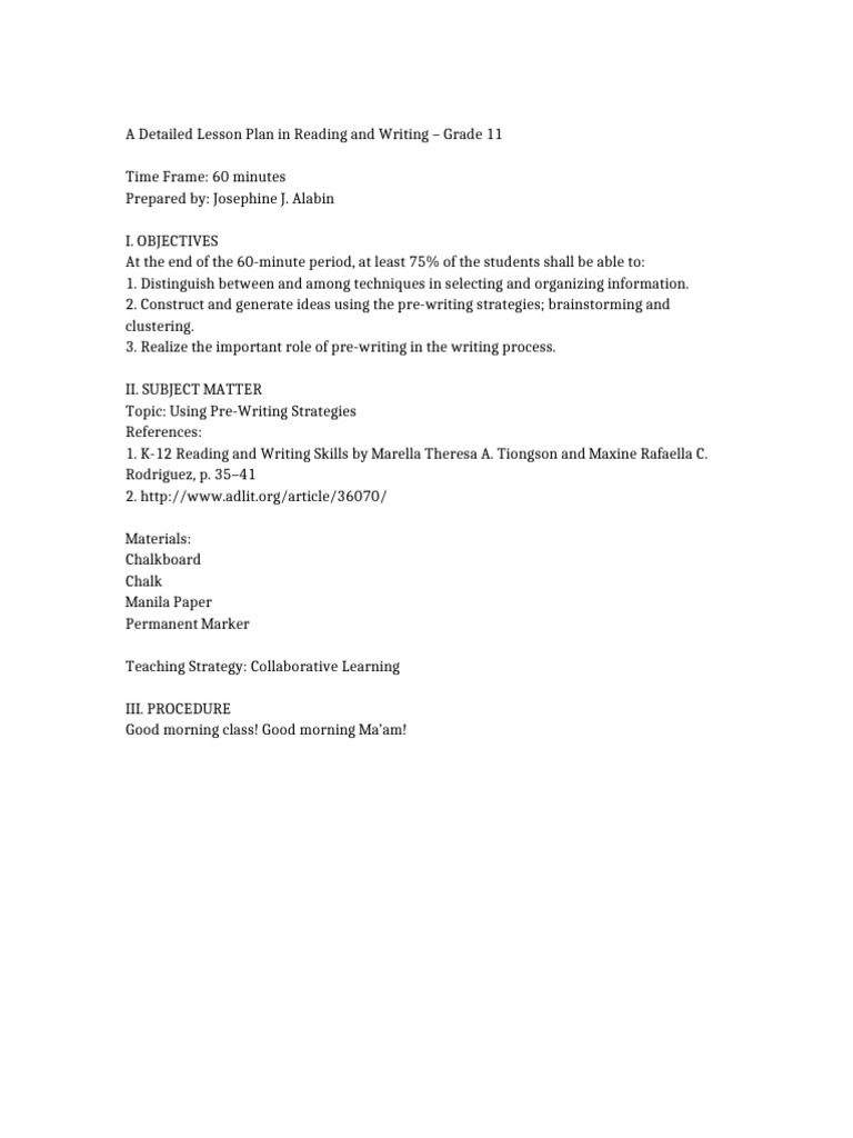 Lesson Plan | PDF