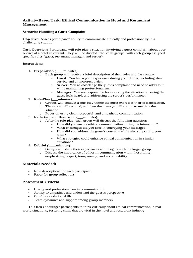 HRM Activity Based Task | PDF | Empathy | Communication