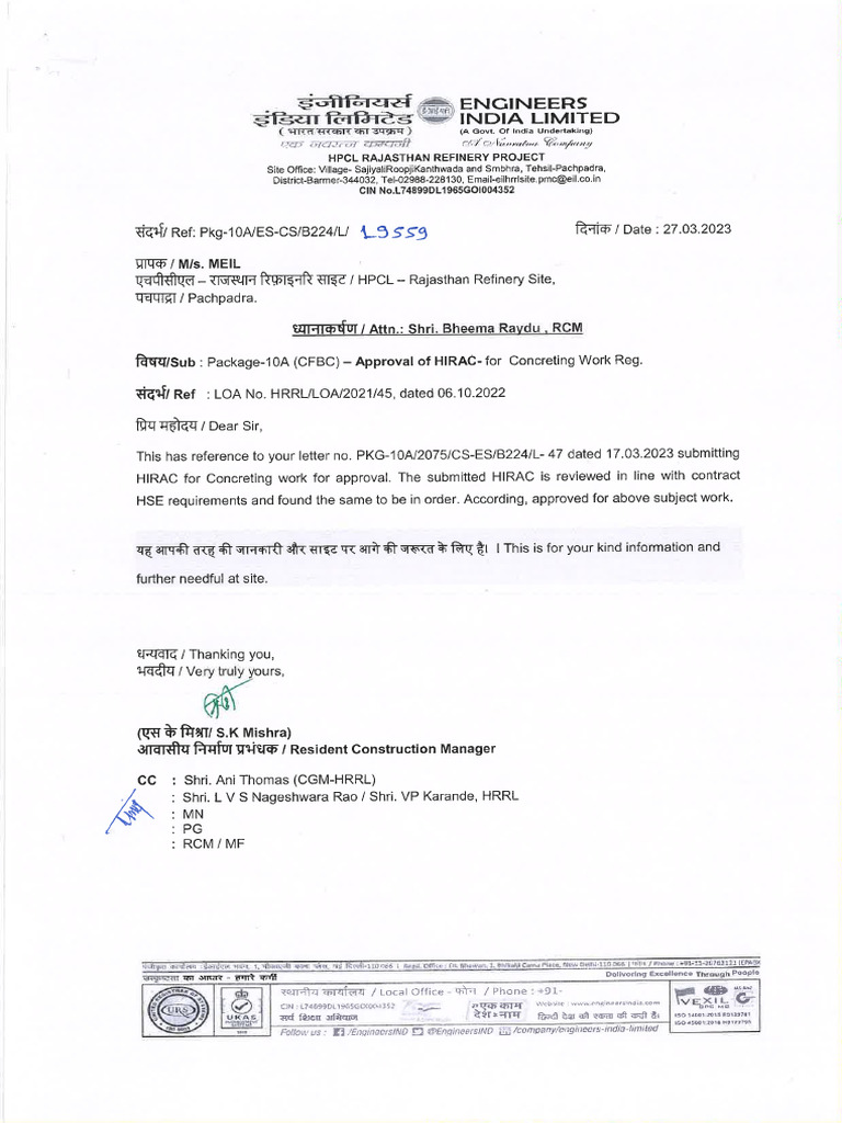 HIRAC For Concreting Works. | PDF