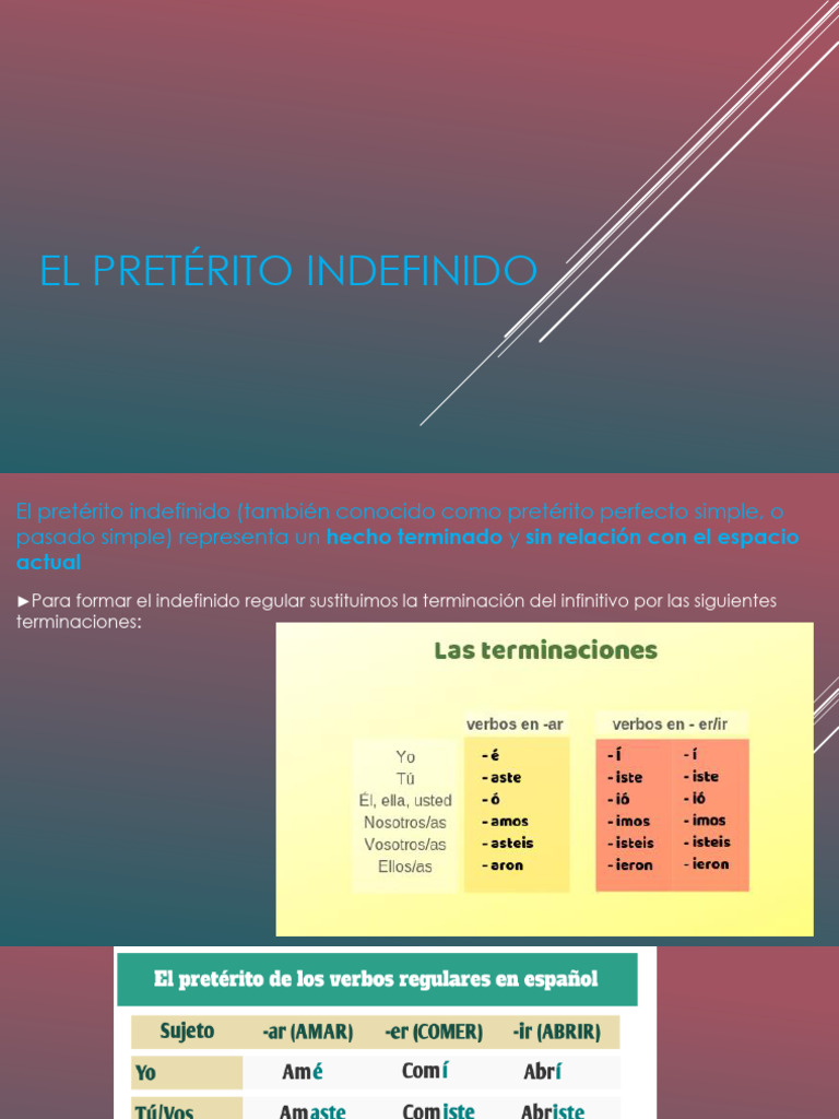 El Pretérito Indefinido | PDF