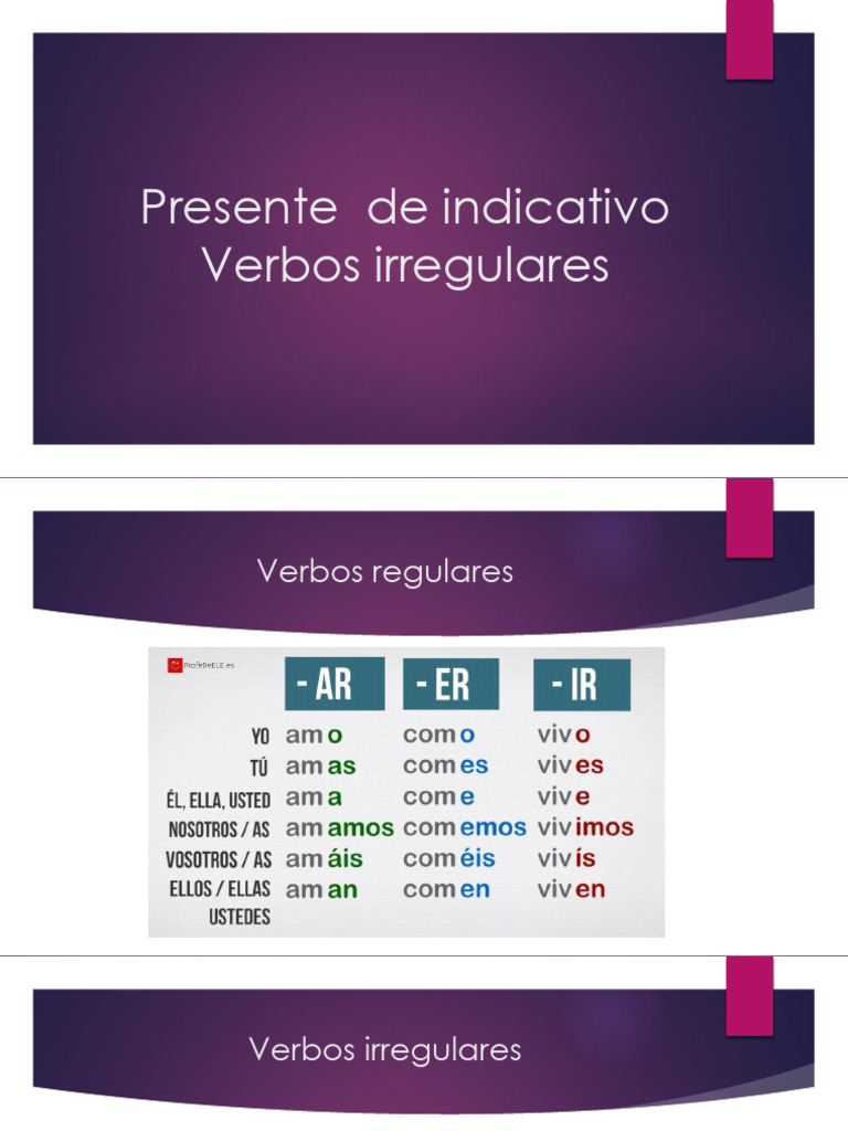 Presente de Indicativo | PDF